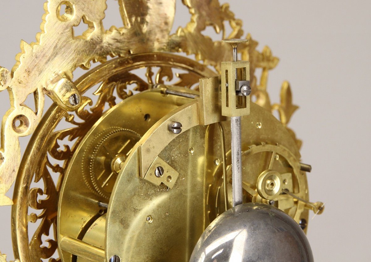 Proantic: Skeleton Clock, Visible Pinwheel Escapement And Knife Suspen