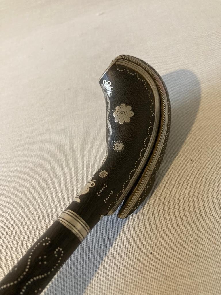 Proantic: Flemish Pipe Case Inlaid With Silver Folk Art