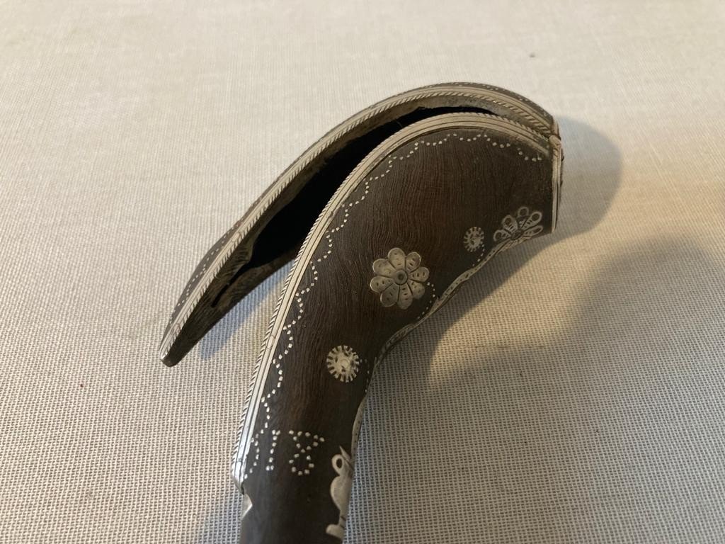 Proantic: Flemish Pipe Case Inlaid With Silver Folk Art