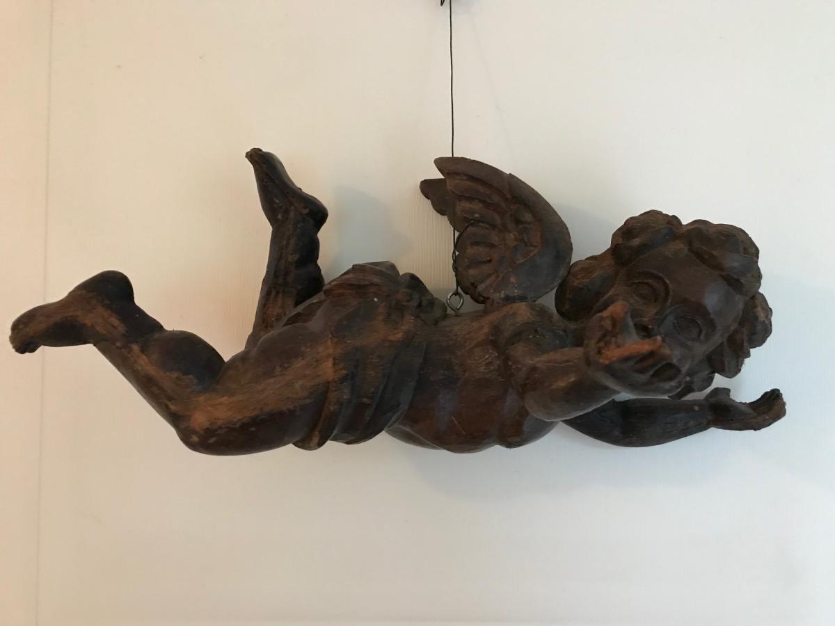 Proantic: Angelot en bois sculpté Epoque XVIIIe