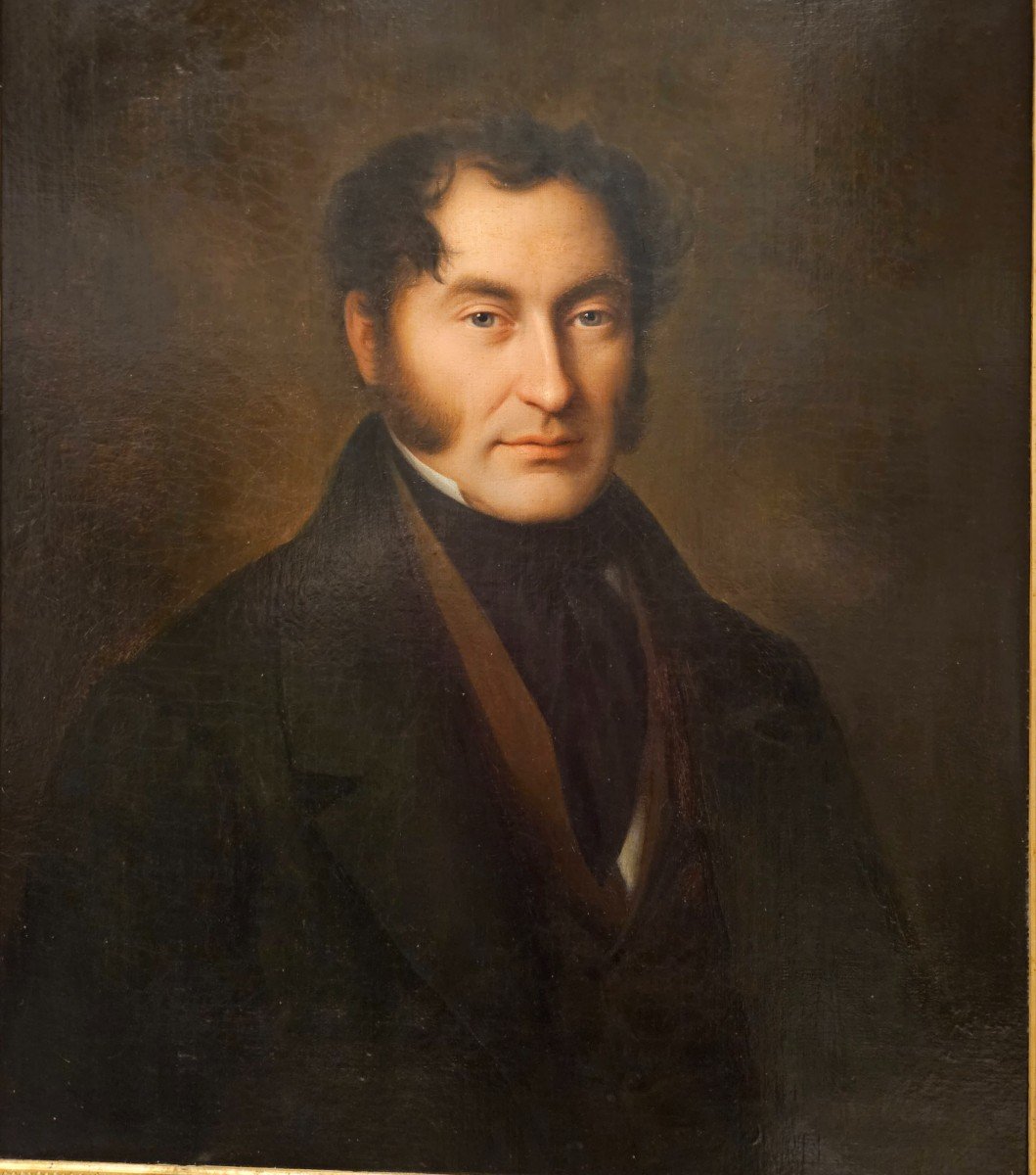 Proantic: Large Portrait Of A Man Signed "nouviaire 1837" XIX