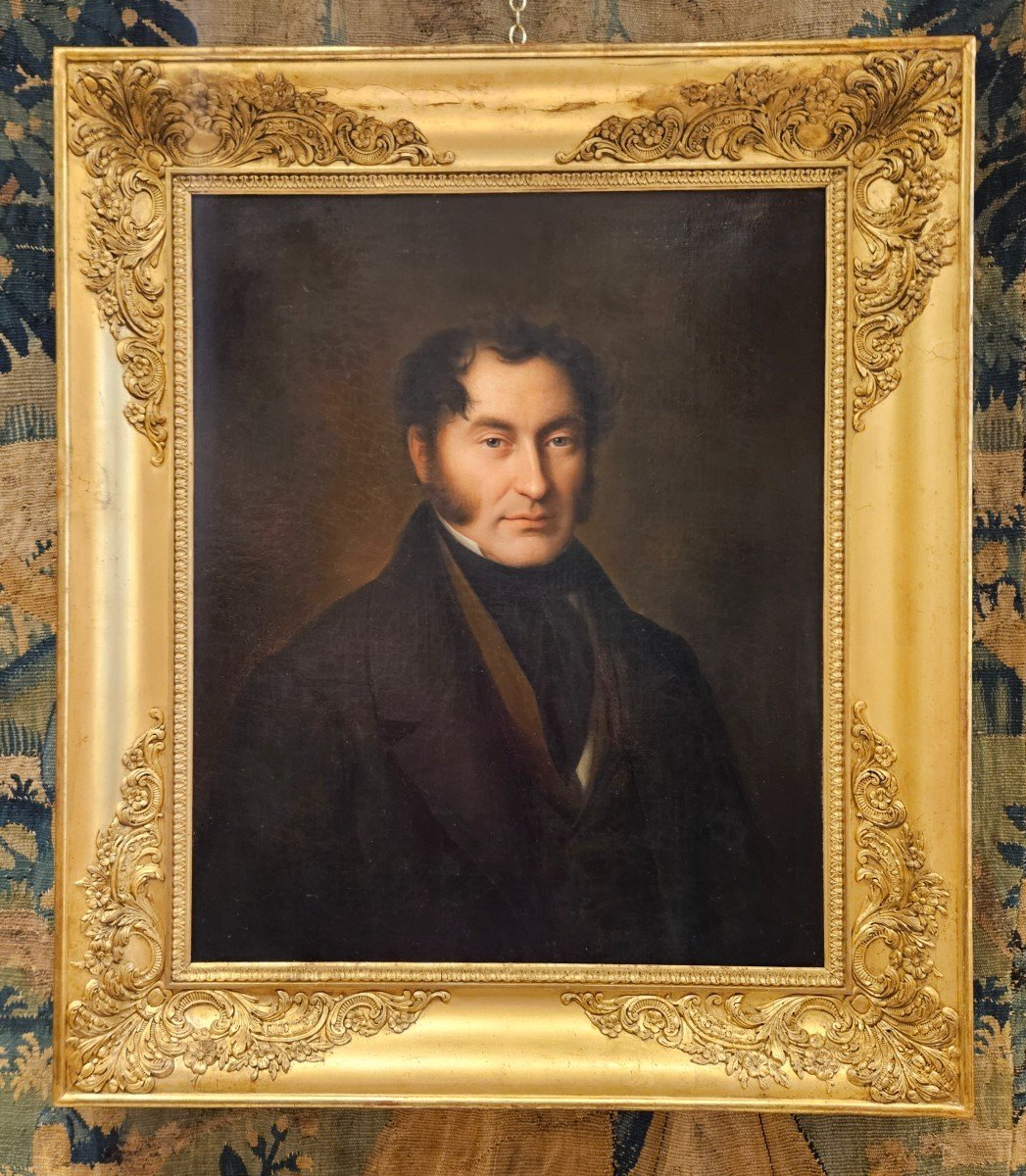 Proantic: Large Portrait Of A Man Signed "nouviaire 1837" XIX