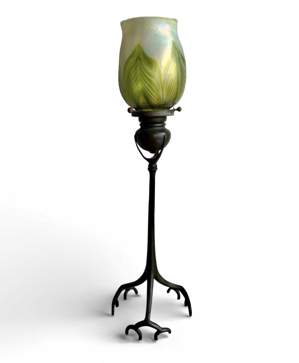 Proantic: Tiffany - Bronze "root" Candlestick