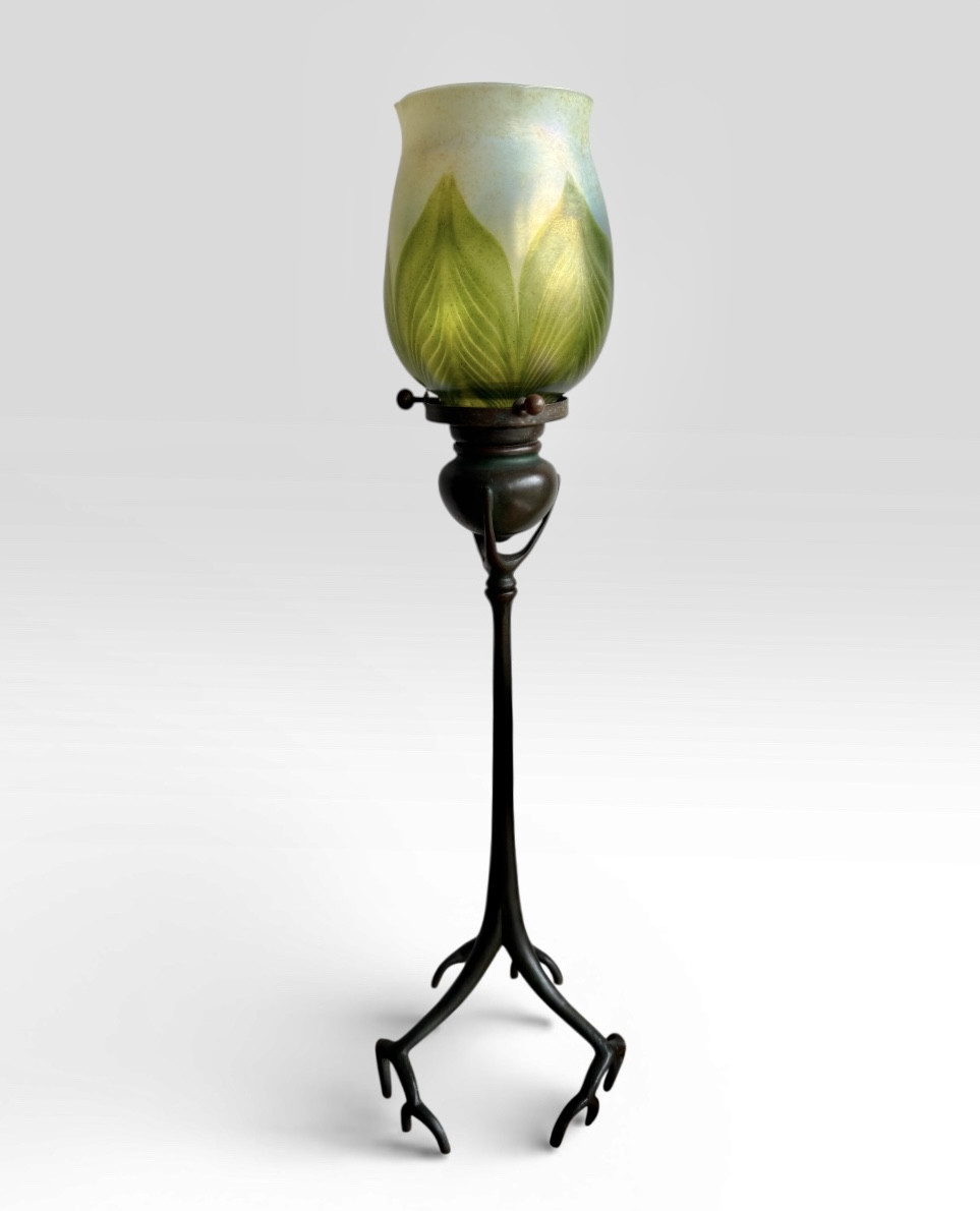 Proantic: Tiffany - Bronze "root" Candlestick