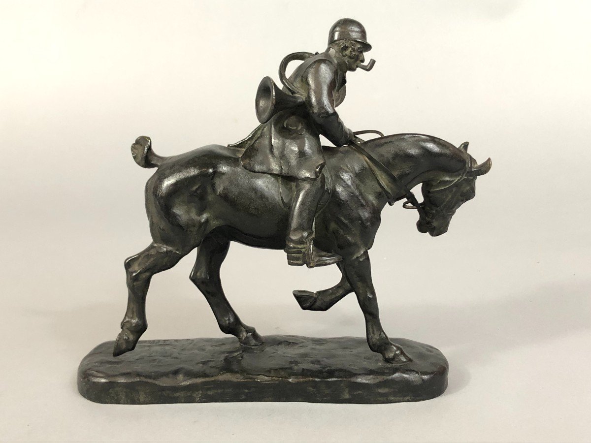 Gaston d'Illiers, The Huntsman At The Trot, Bronze, Hunting, Hunting.