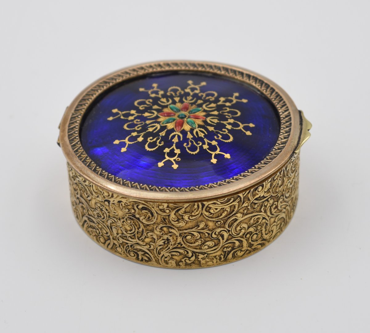 Proantic: Antique Small Jewelry Box With Bresse Enamel And Bronze Or G