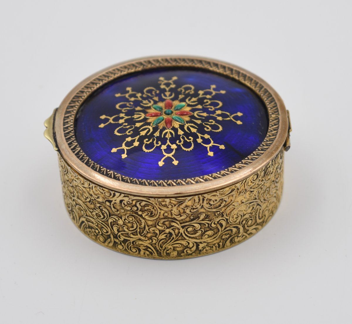 Proantic: Antique Small Jewelry Box With Bresse Enamel And Bronze Or G