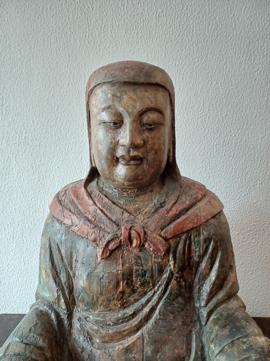Proantic: Great Lohan, Lacquered Wood, China, Qing.