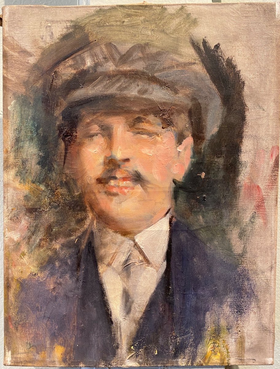 Proantic: Léon-françois Comerre (1850-1916) Portrait d'Homme à La C