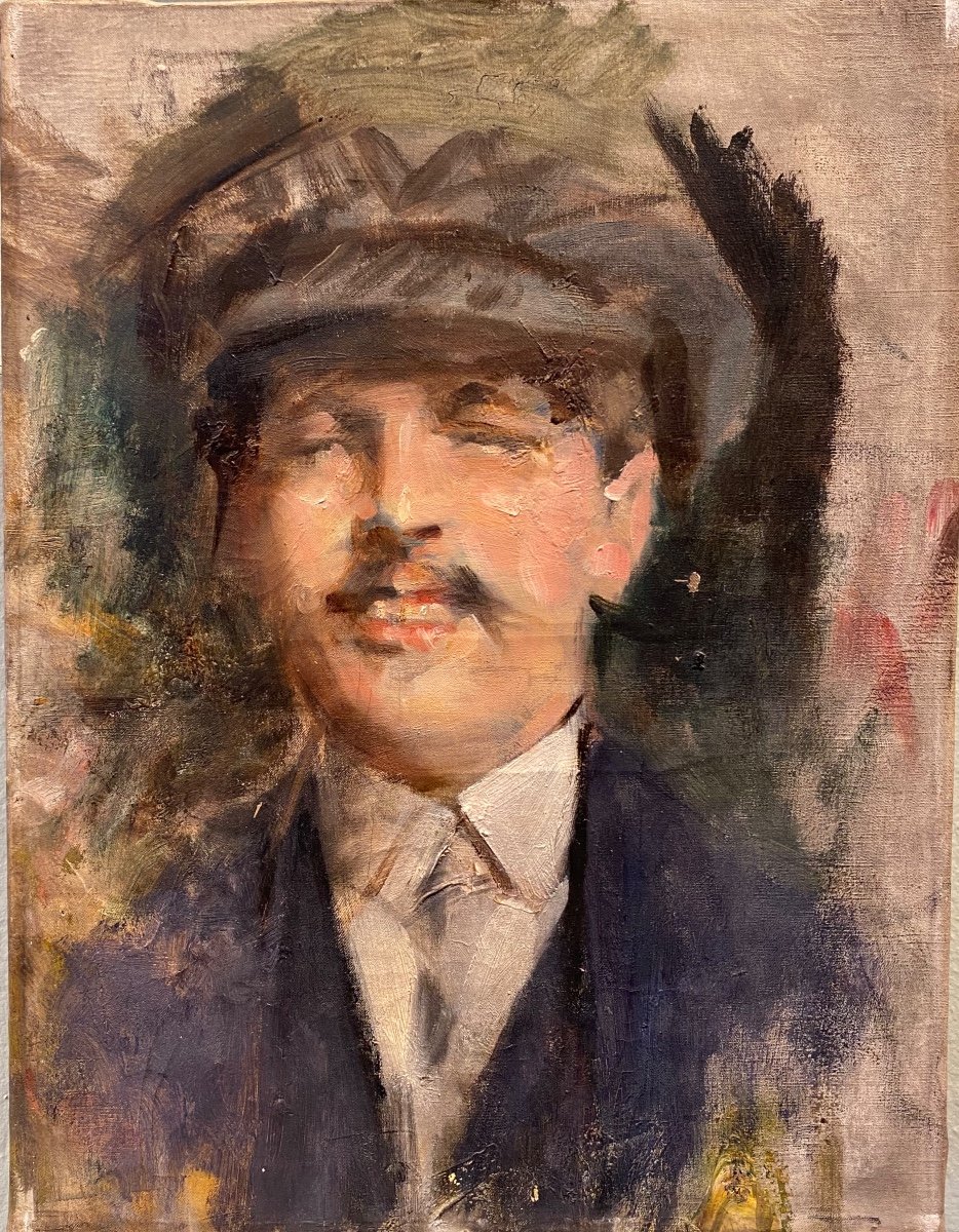 Proantic: Léon-françois Comerre (1850-1916) Portrait d'Homme à La C