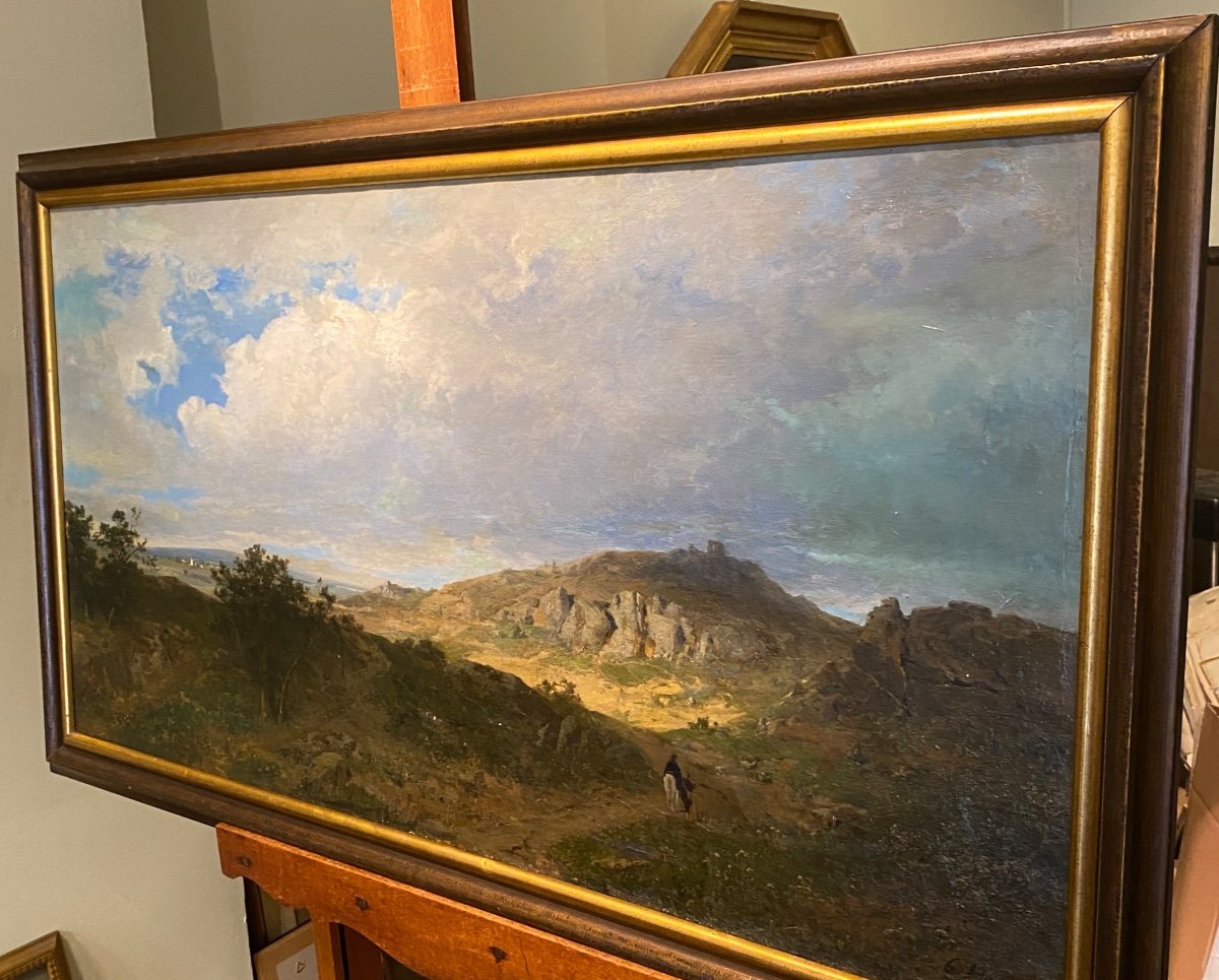 Proantic: Georg Hesse (1845-1920) 19th Century Large Landscape German