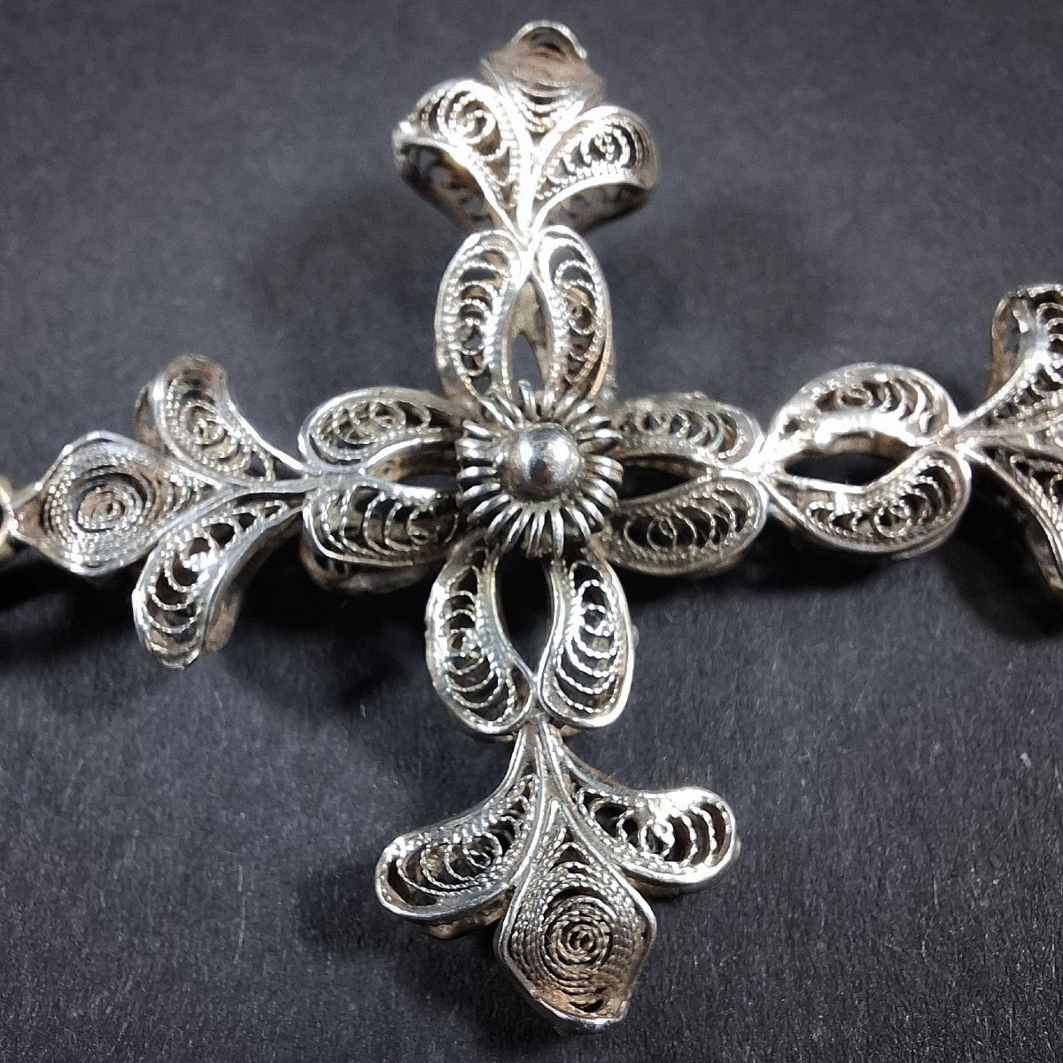 Proantic: Antique Silver Filigree Cross – 19th/20th Century – Probably