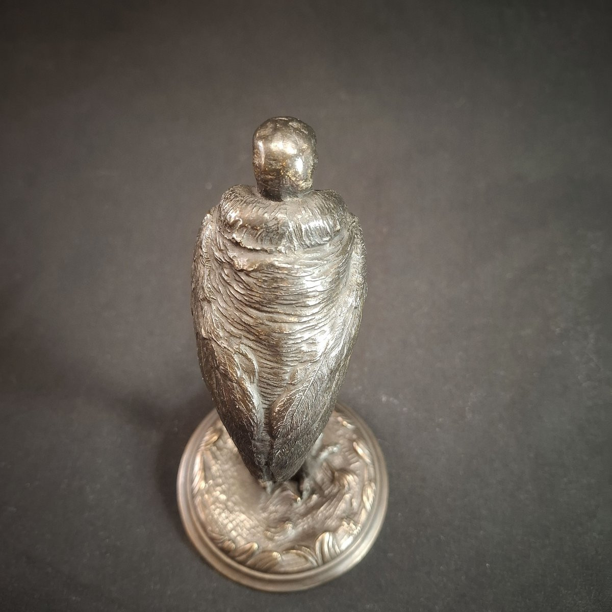 Proantic: Art Nouveau Pewter Animal Sculpture – Marabout – Early 20th