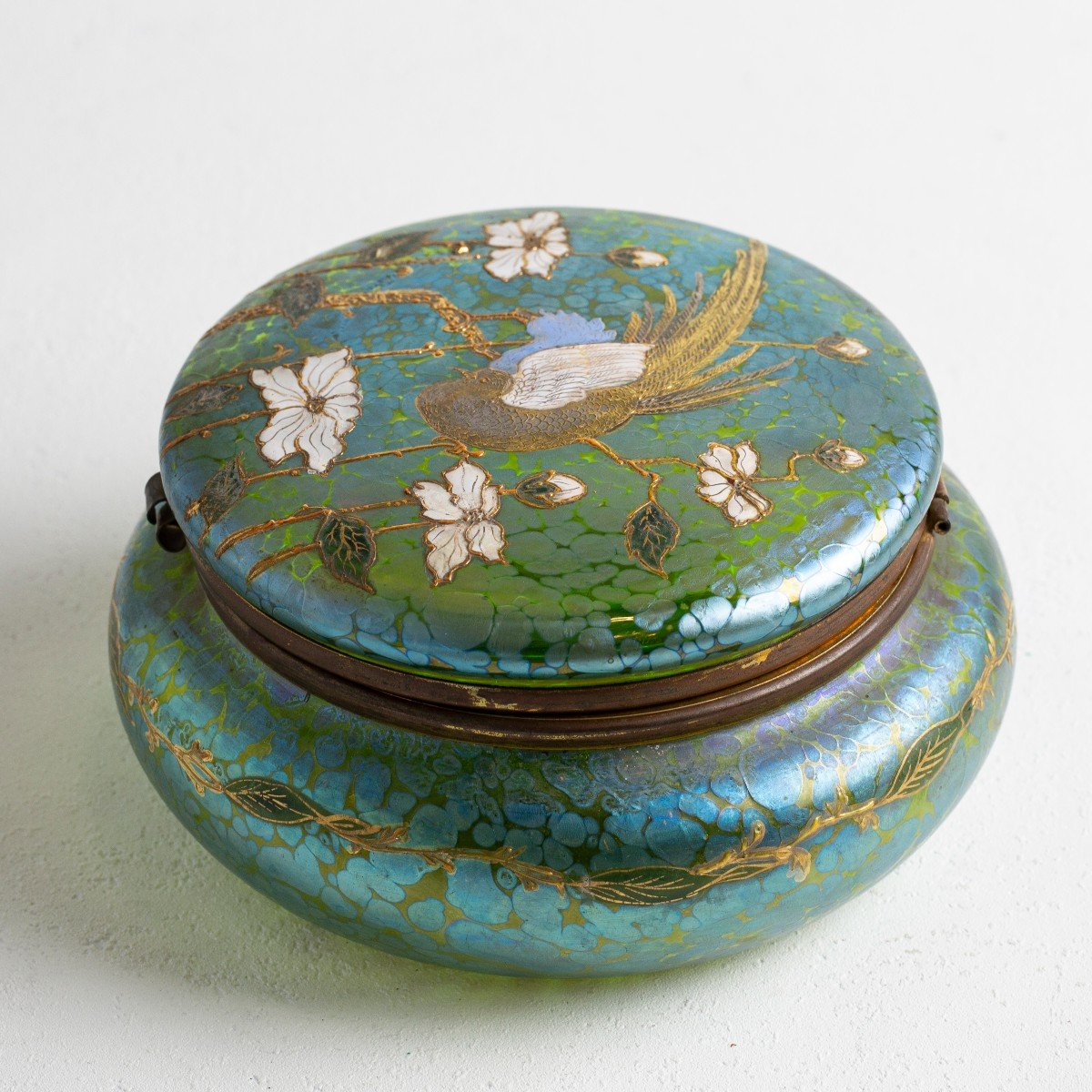 Proantic: Japanese Style Blue Glass Candy Box