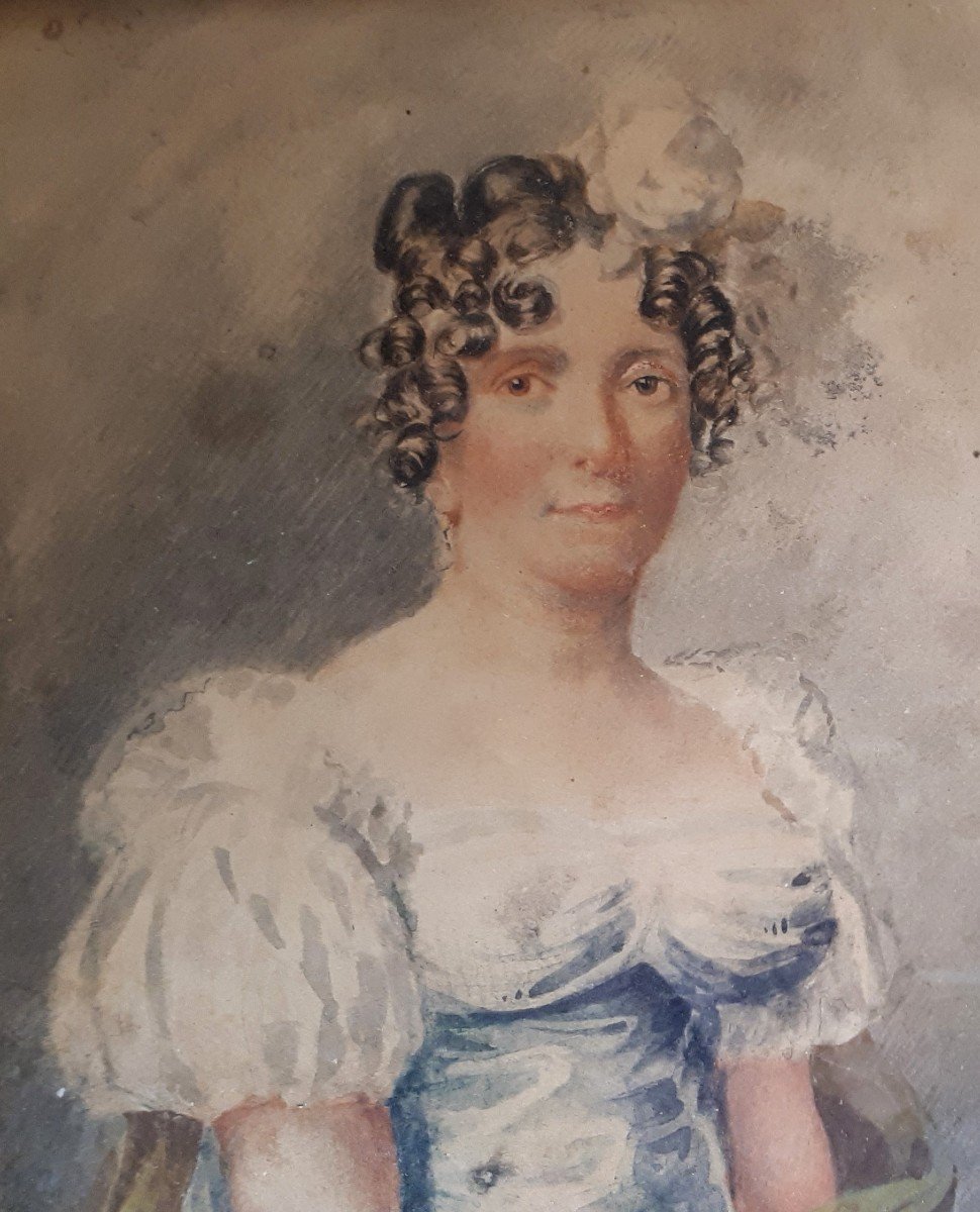 Proantic: VAN GORP Henri Nicolas - Portrait de Dame Empire 1810-