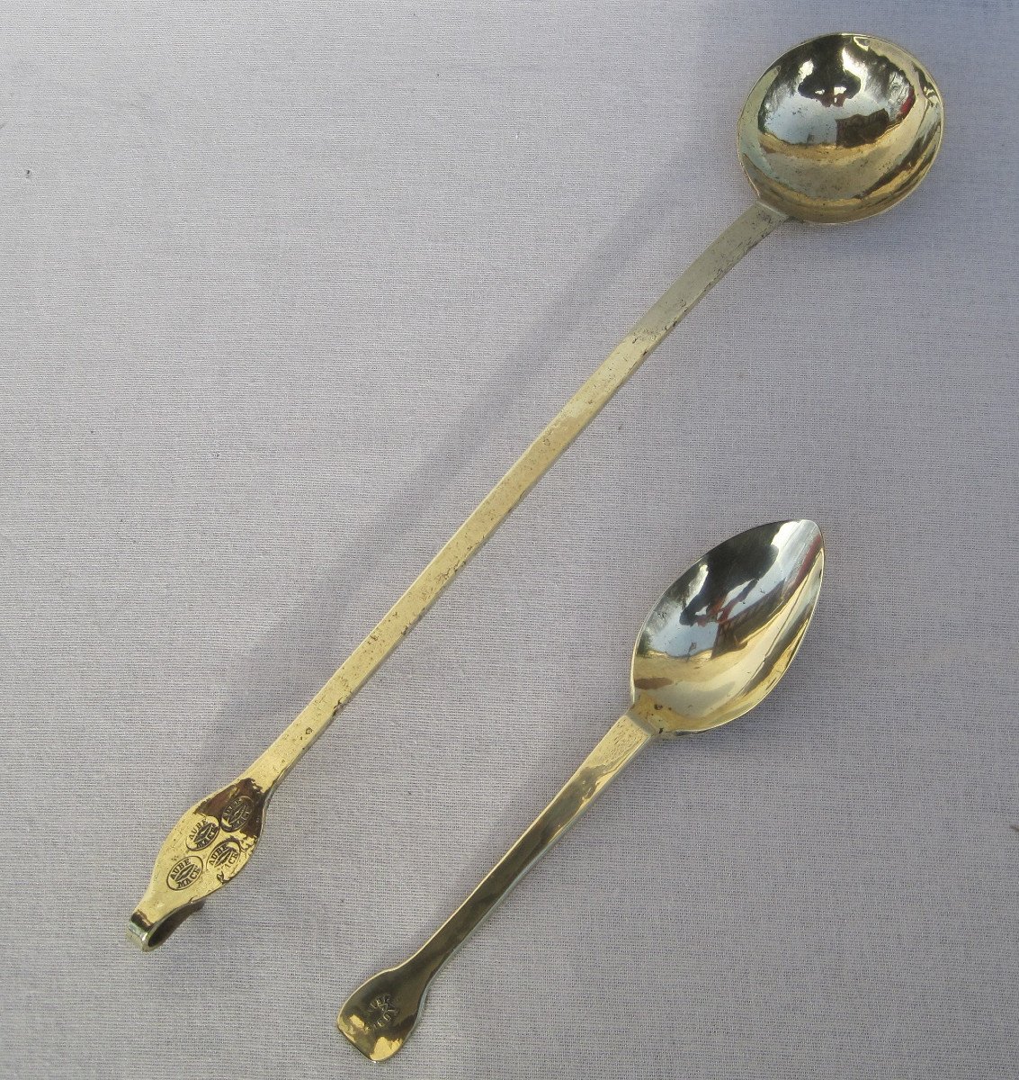 Proantic: Homogeneous Suite Of 5 Porridge Spoons Accompanied By A Ladd