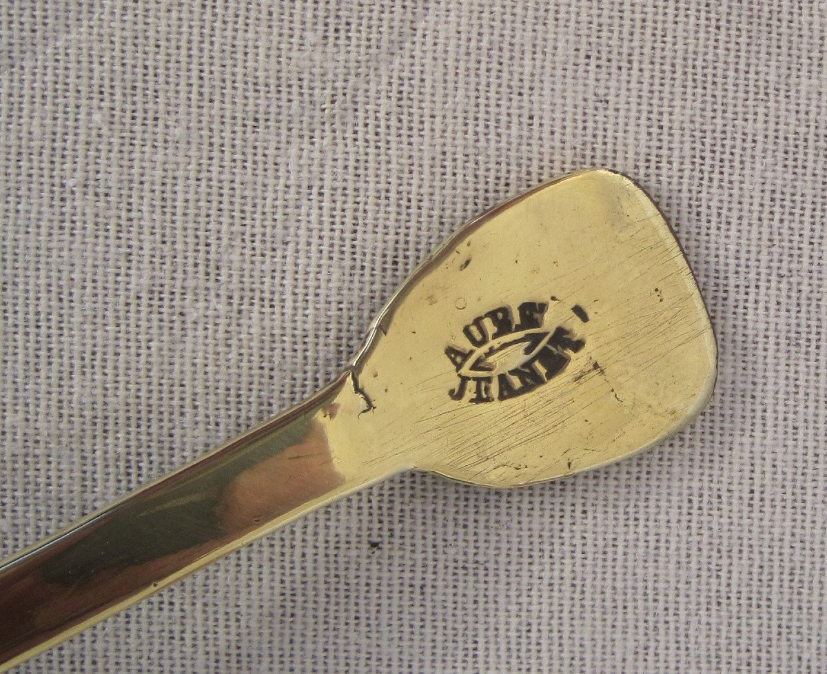 Proantic: Homogeneous Suite Of 5 Porridge Spoons Accompanied By A Ladd