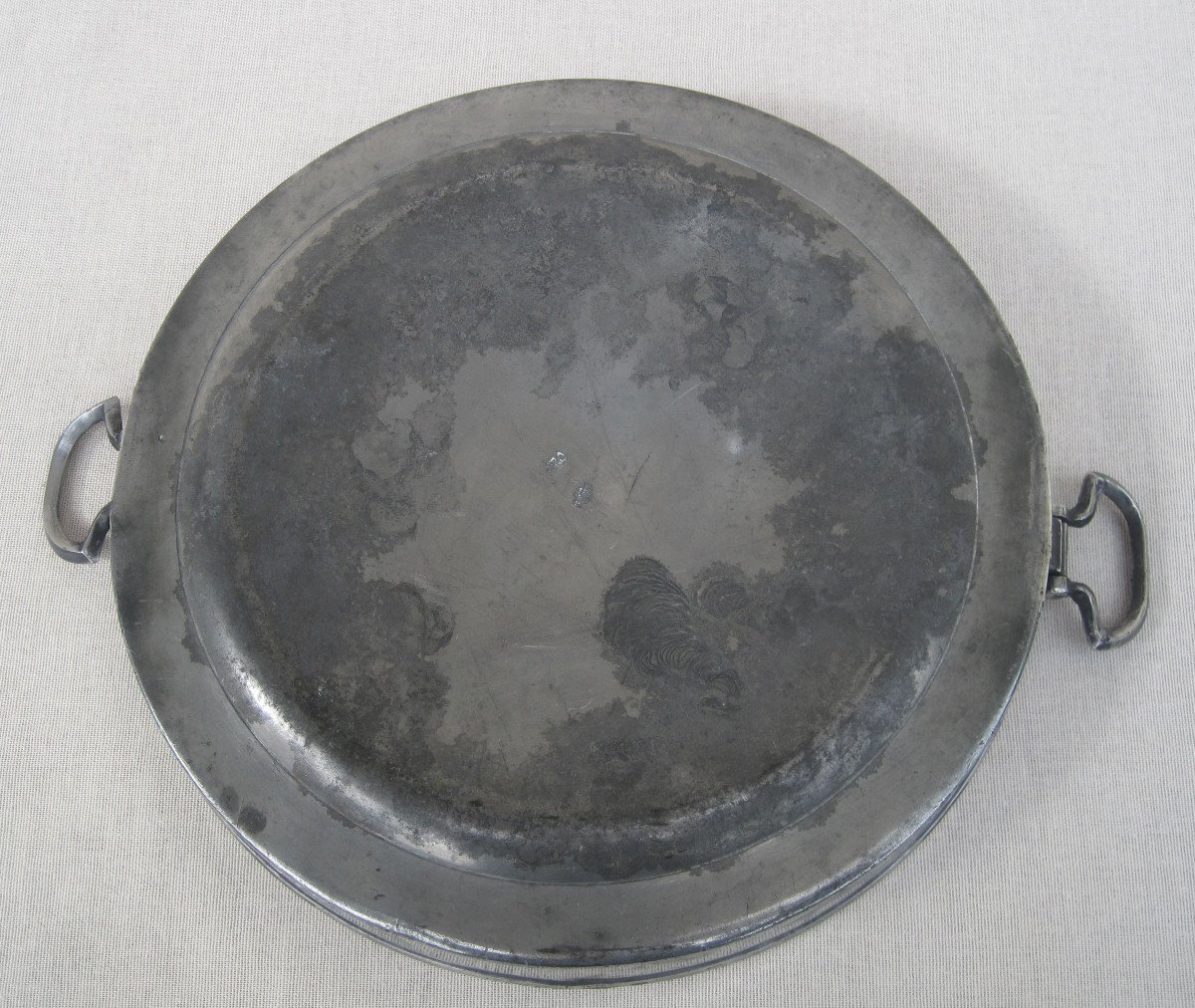 Proantic: Heating Dish, In Pewter. 19th Century.