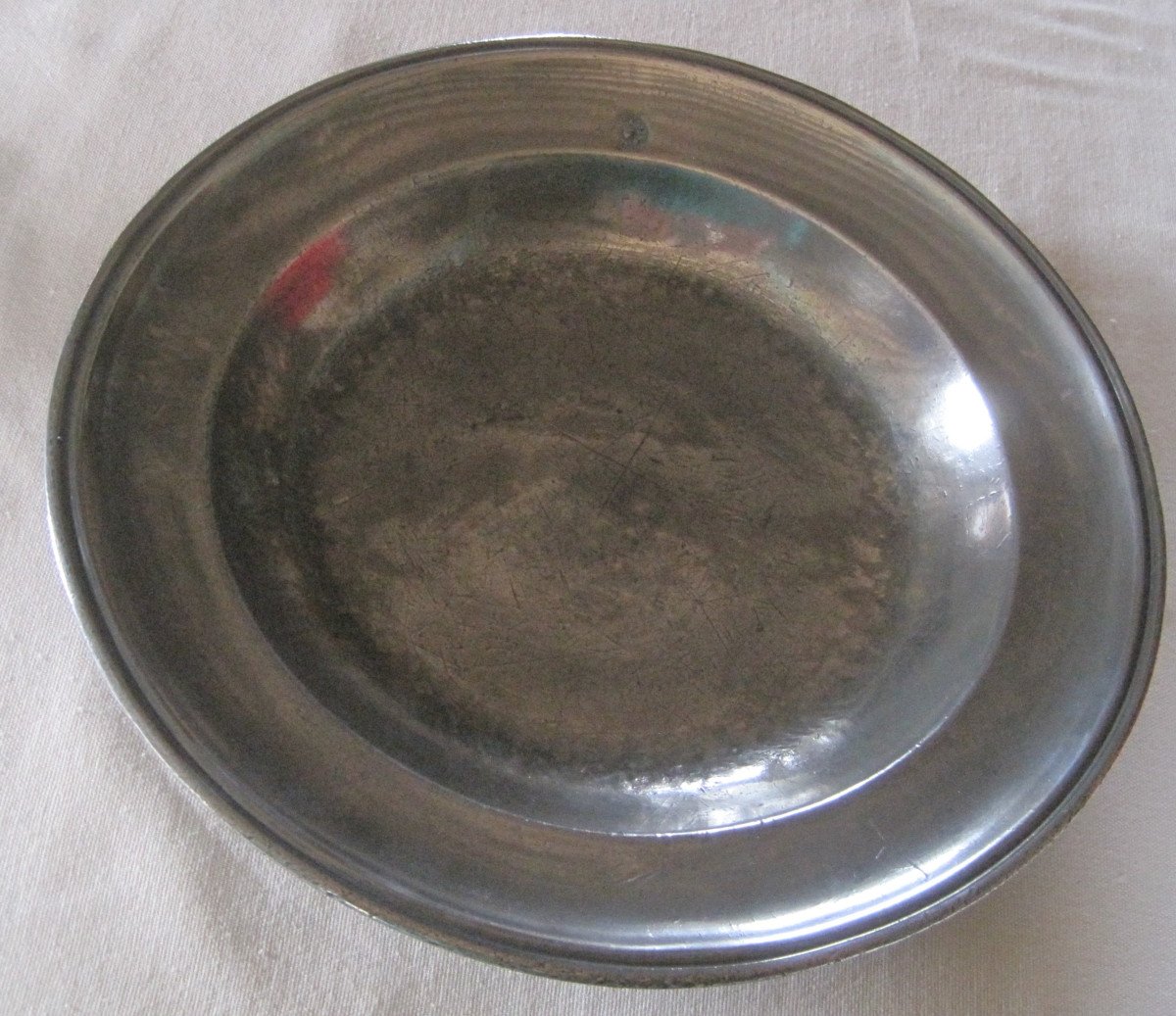 Proantic: Hollow Dish, In Pewter. 18th Century.