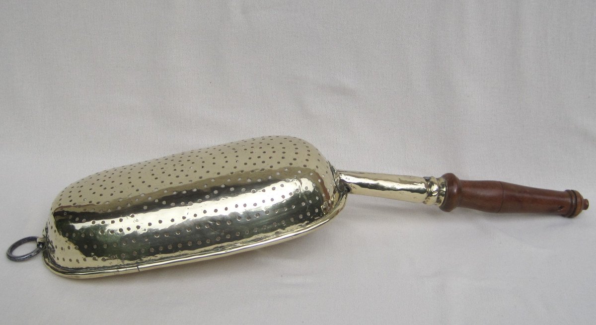 Curd Strainer, Brass. 18th Century.