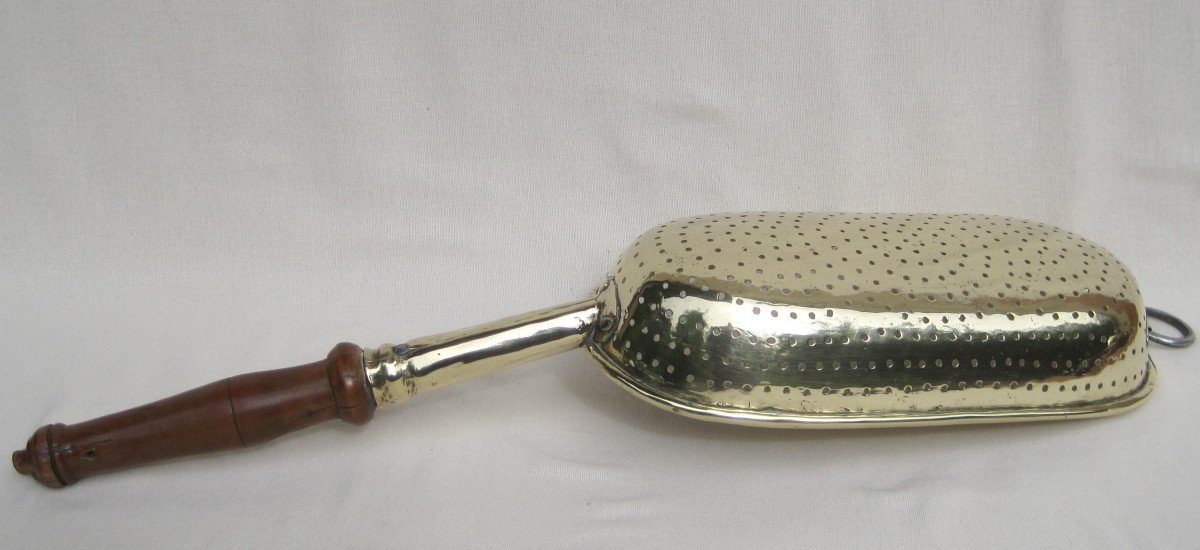 Proantic: Curd Strainer, Brass. 18th Century.