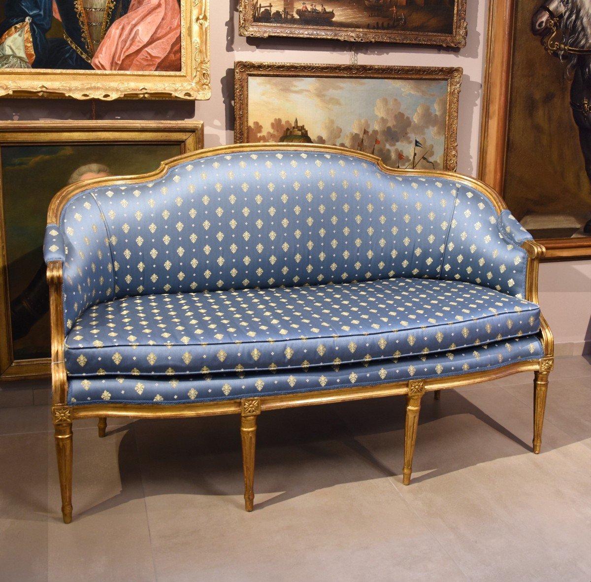 Proantic: Splendid Louis XVI Sofa For Rest, France Late Eighteenth Cen