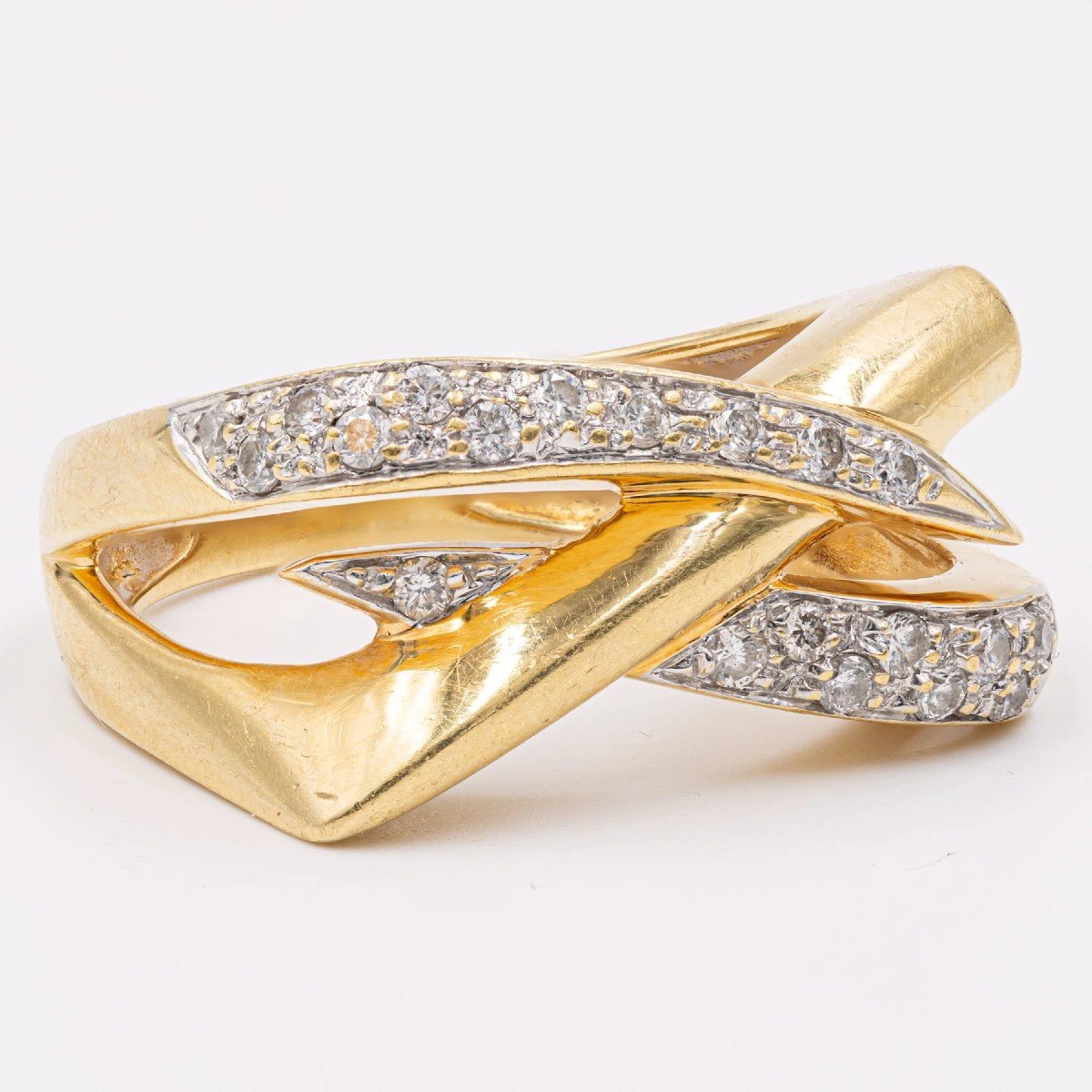 Proantic: Vintage 18k Yellow Gold Diamond Ring (0.20ctw), 70s