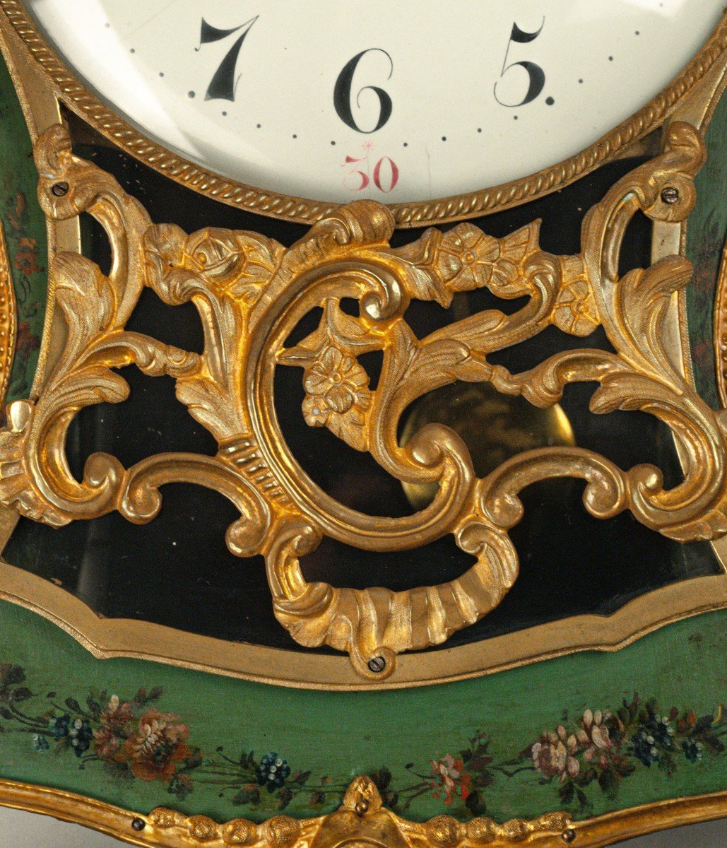 Proantic: Wall Poster Clock Cartel With Shelf, 19th Century