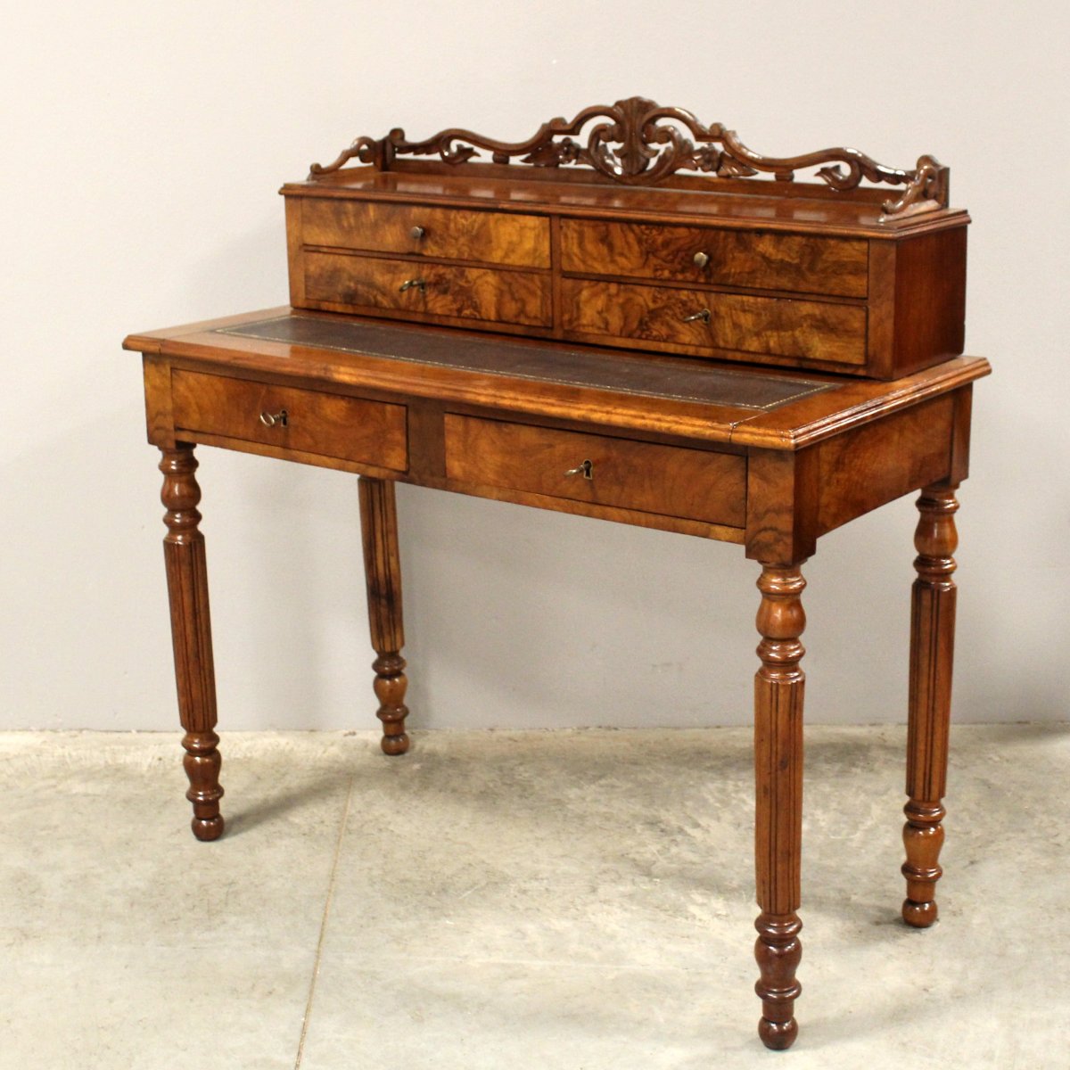 Proantic: Antique Louis Philippe Table Writing Desk In Walnut - 19th