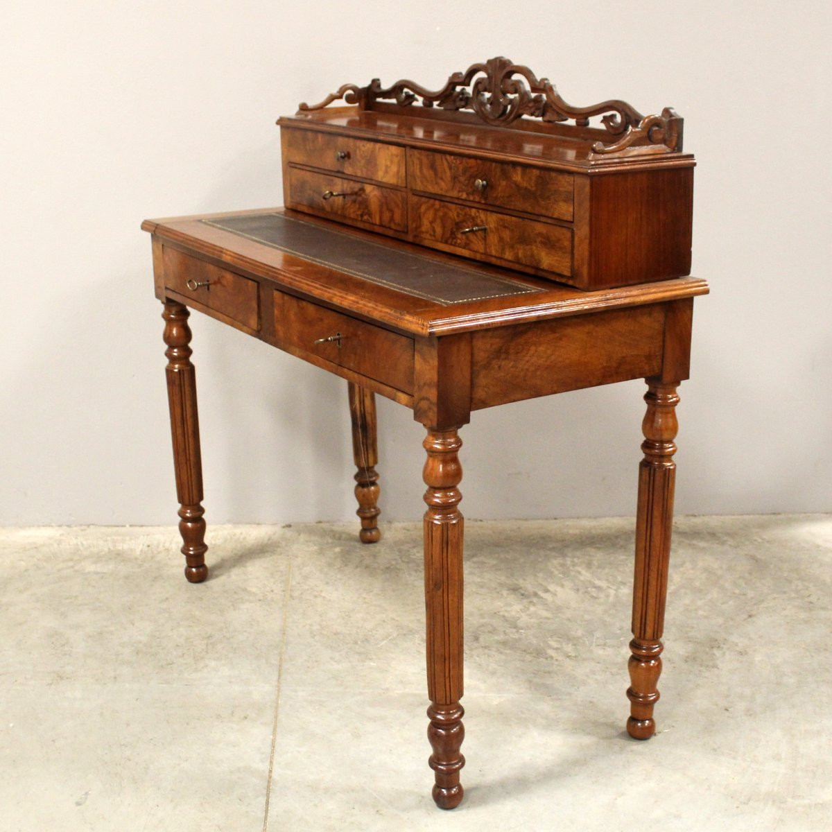 Proantic: Antique Louis Philippe Table Writing Desk In Walnut - 19th