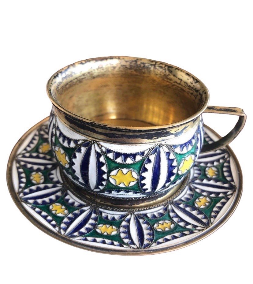 Proantic: Tasse Et Sous Tasse, Dans Le Style De l'Art Nouveau Russe, 1