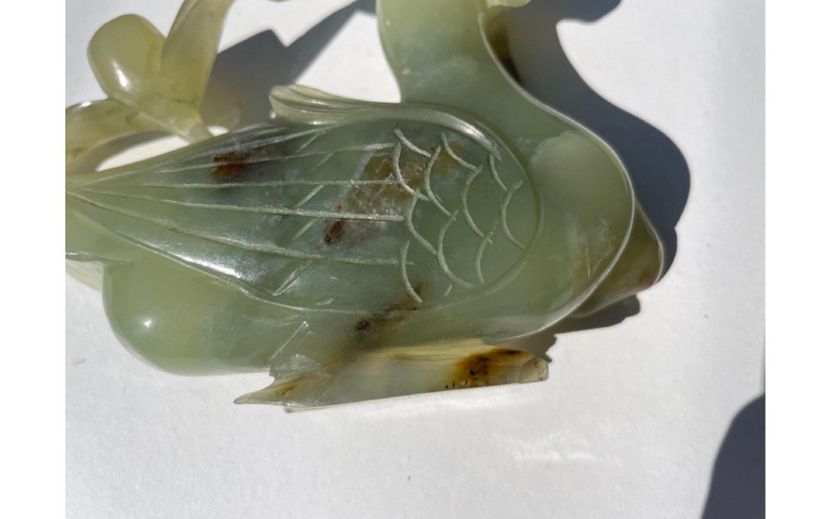 Ancient Carved Figure, Oriental, Jade Bird Study From Para, China 20th