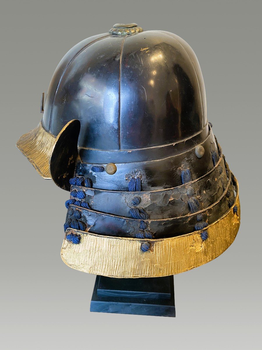 Proantic: Samurai Helmet, Kabuto Late Edo Period 6 Slats In Lacquered