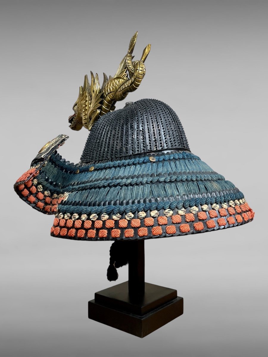 Proantic: Samurai Helmet, Koboshi Type Kabuto With 62 Slats And 1860 S