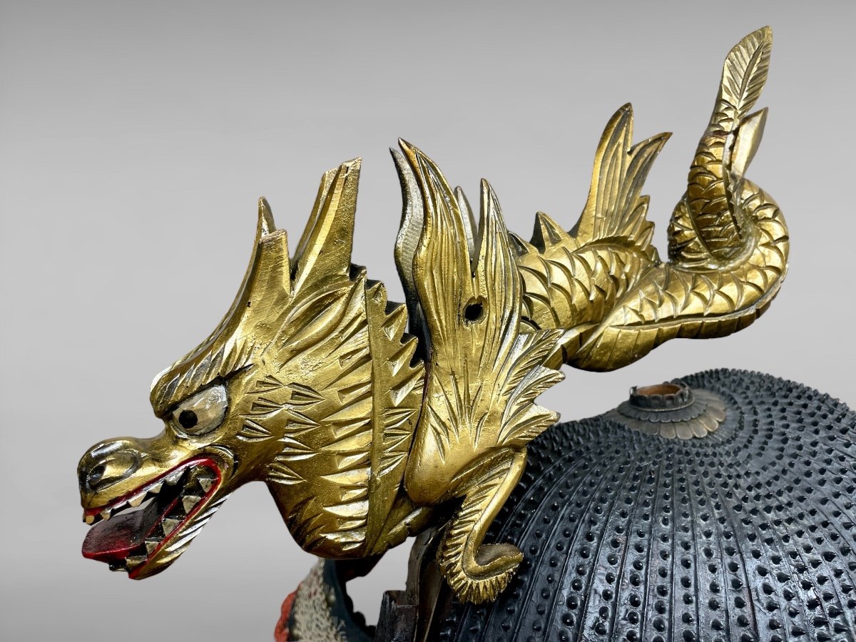 Proantic: Samurai Helmet, Koboshi Type Kabuto With 62 Slats And 1860 S