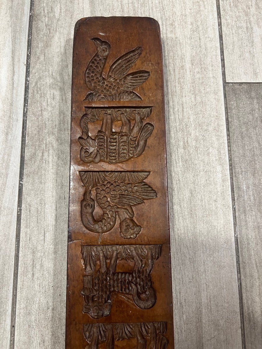 Proantic: XVIII Wooden Mold With Double Sided Patterns 14 Patterns