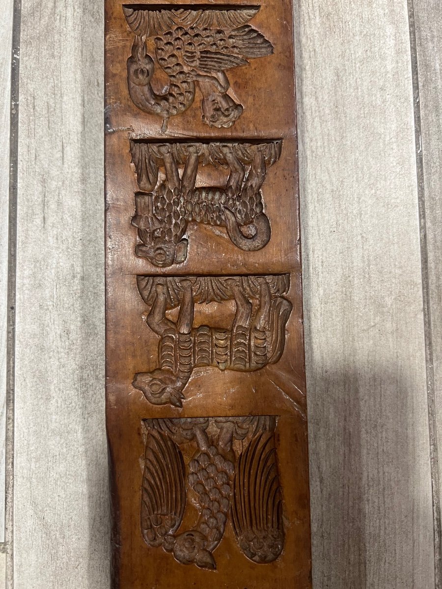 Proantic: XVIII Wooden Mold With Double Sided Patterns 14 Patterns