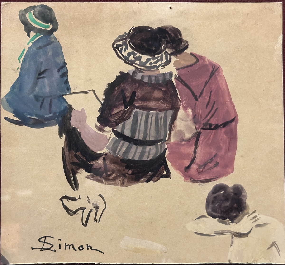 Proantic: Lucien Simon (1861-1945) "study Of Seated Women, From Behind