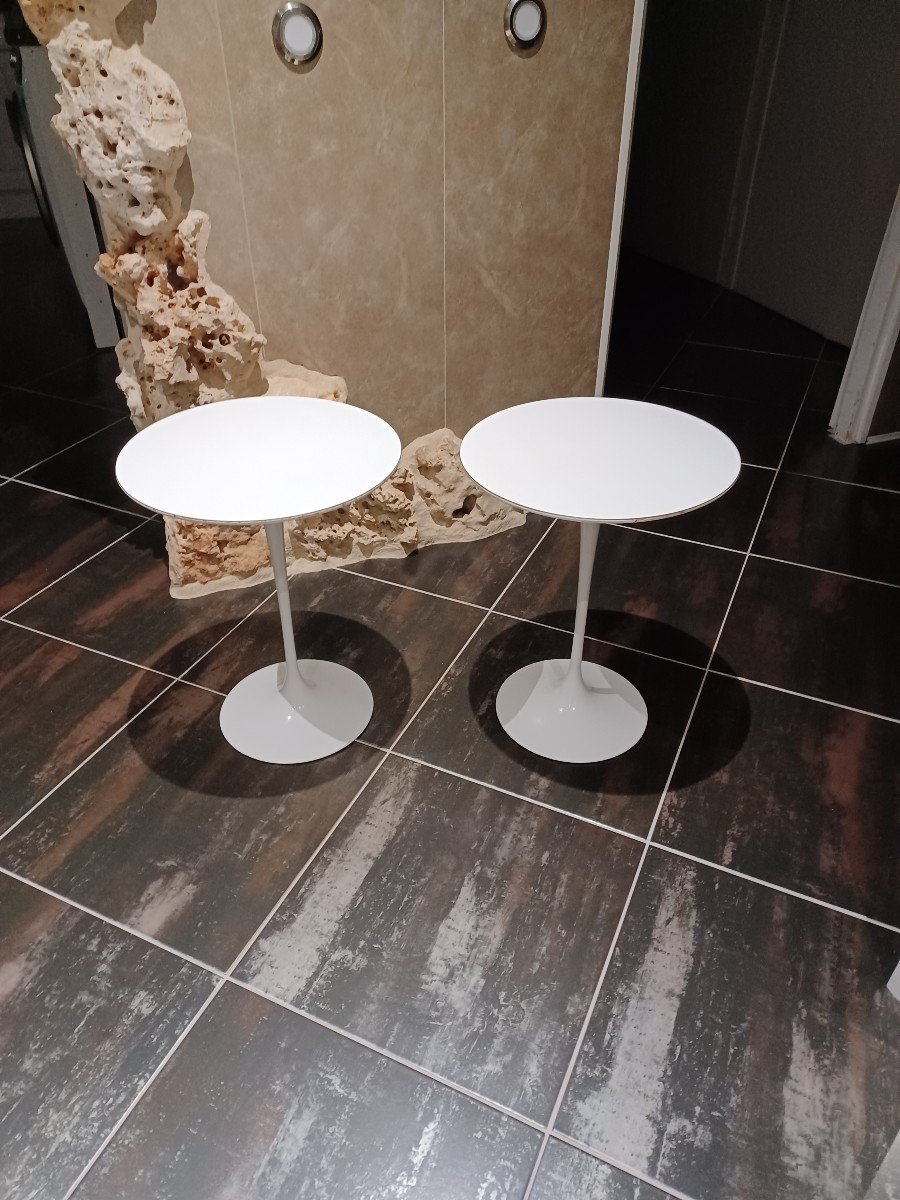 Proantic: Eero Saarinen & Knoll , Paire De Tables d'Appoint