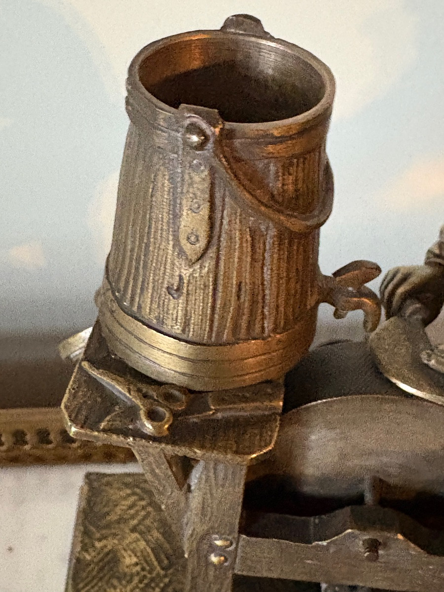 Proantic: Bronze Pyrogenic Inkwell "the Knife Grinder"