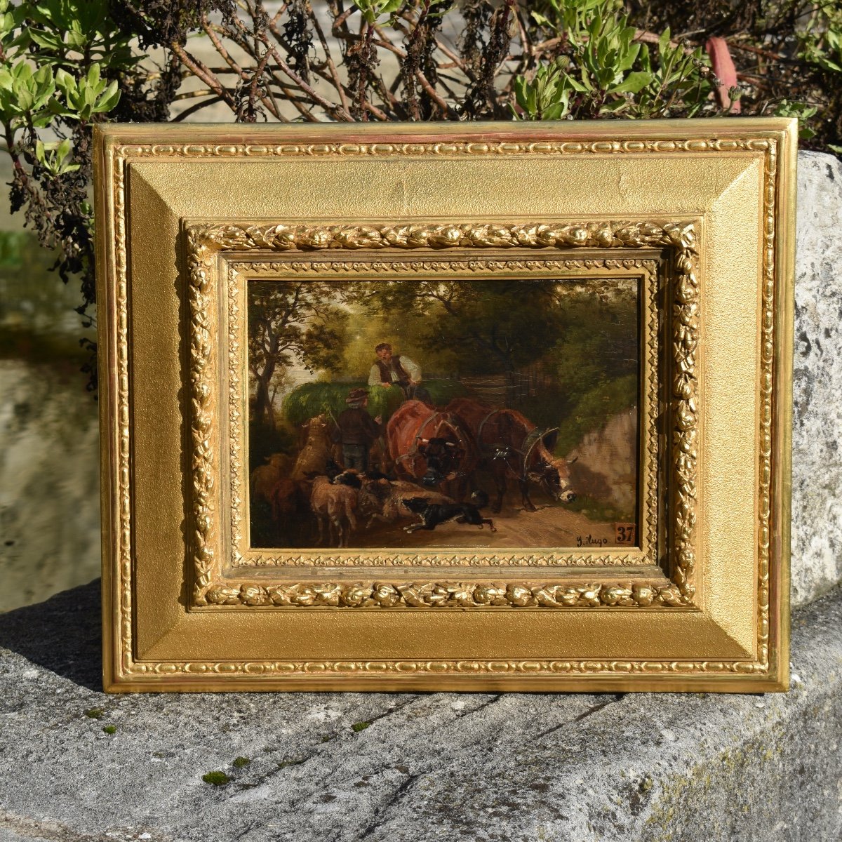 Proantic: French School Late 19th Century - G. Hugo - Pair Of Peasant