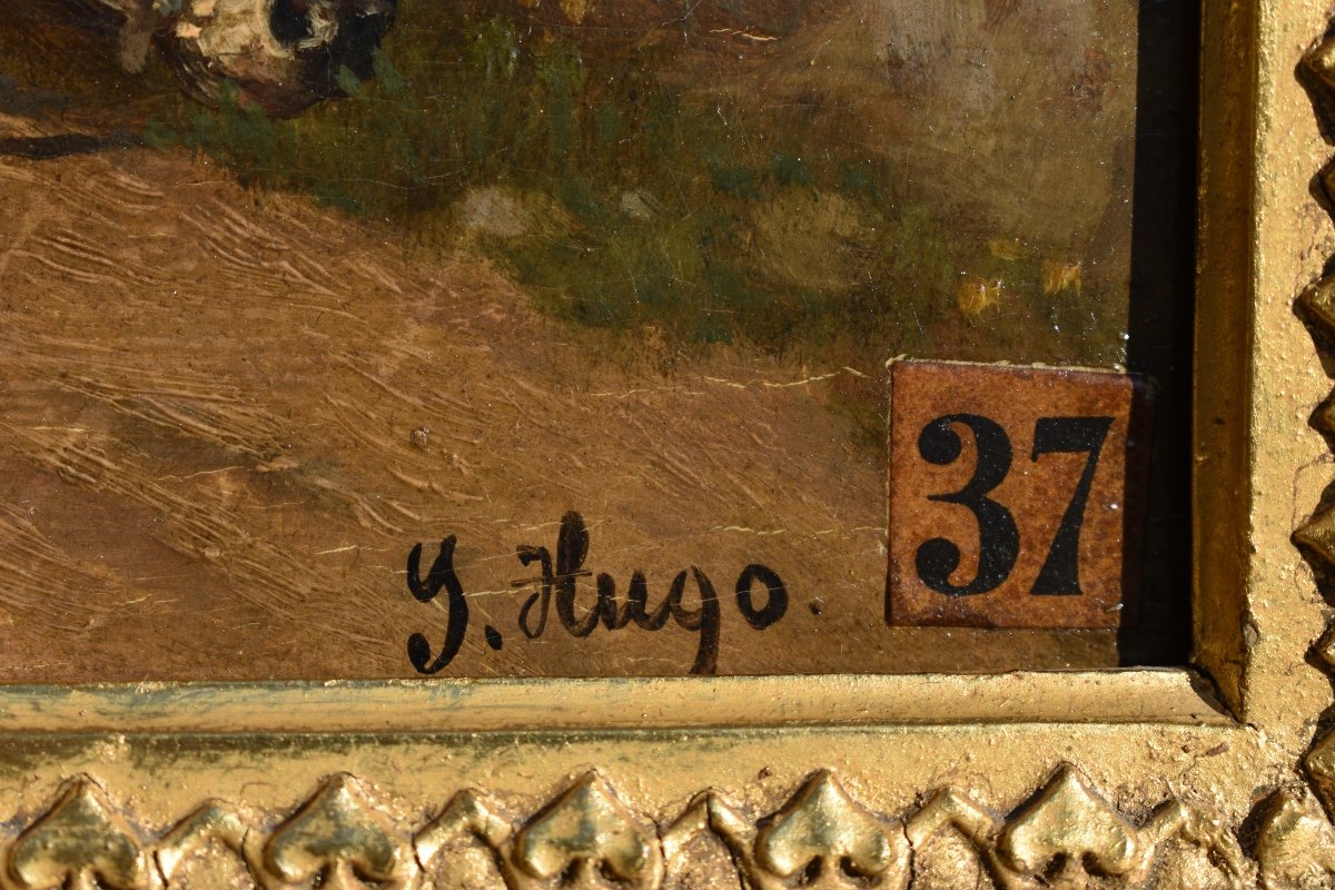 Proantic: French School Late 19th Century - G. Hugo - Pair Of Peasant