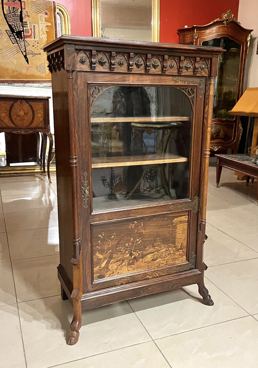 Proantic: Vitrine Art Nouveau style Médiéval XIXeme