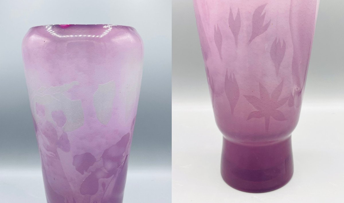 Proantic: Rare Art Nouveau Vase "women At The Colchiques" Emile Gallé