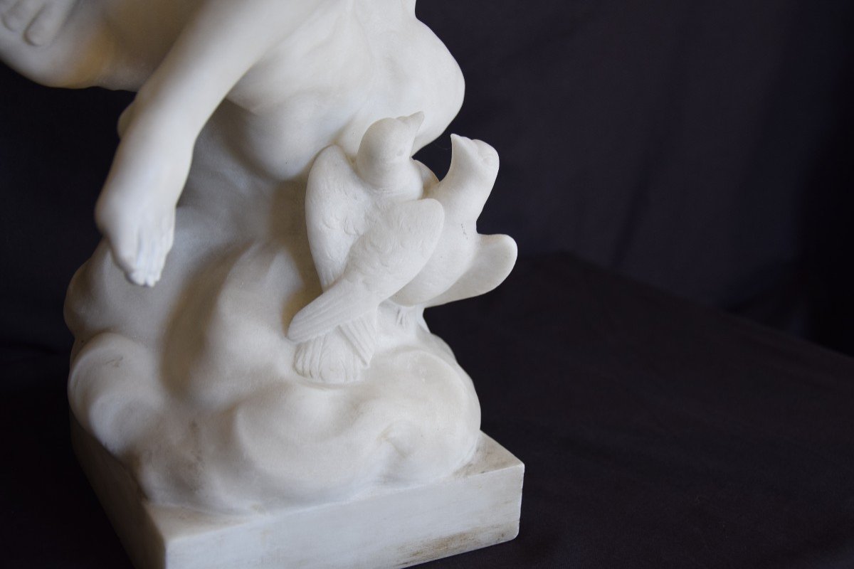 Proantic: Gustavo Obiols (1858-1910), Marble Statue, Young Woman And D