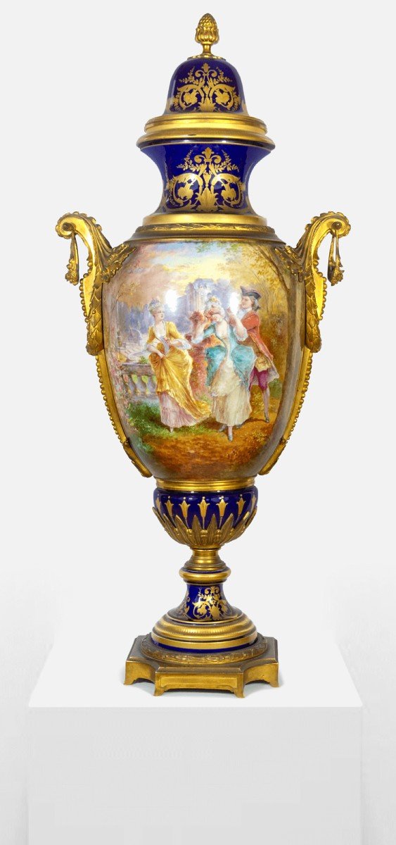 Proantic: Large Sèvres Style Porcelain Vase, Second Half Of The 19th