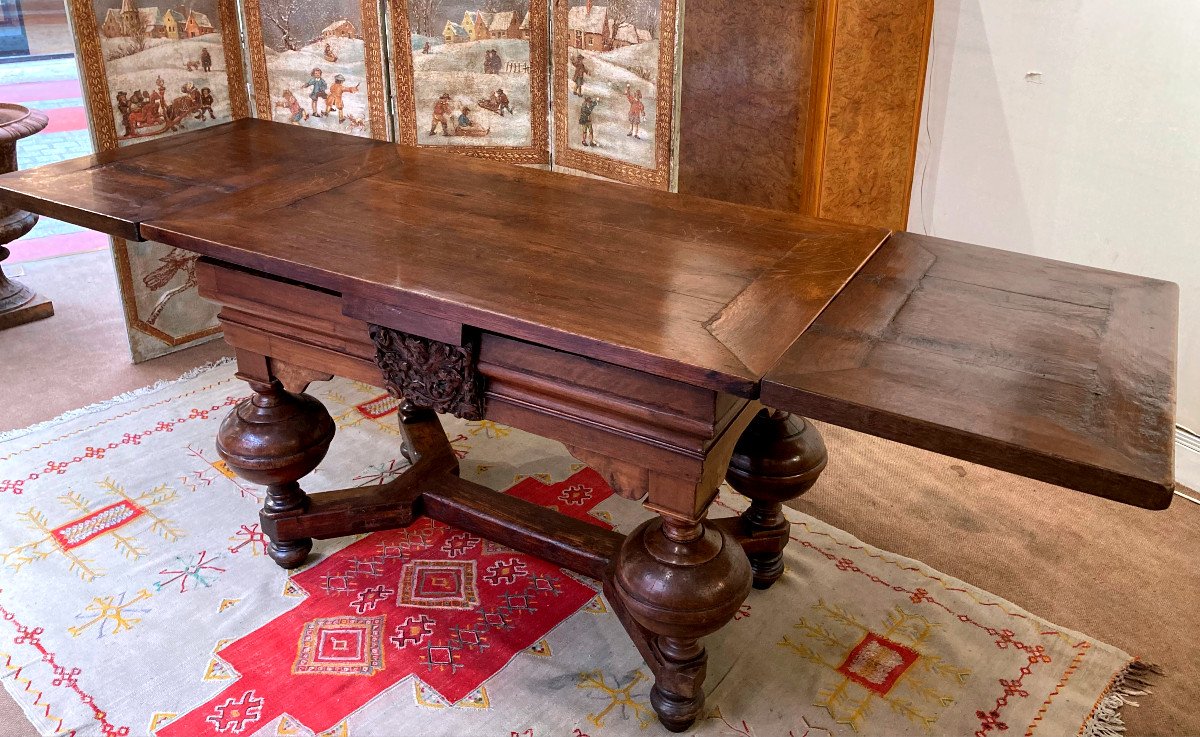 Proantic: Dutch Table In Oak Wood Molded In Belt - XVIIth Century