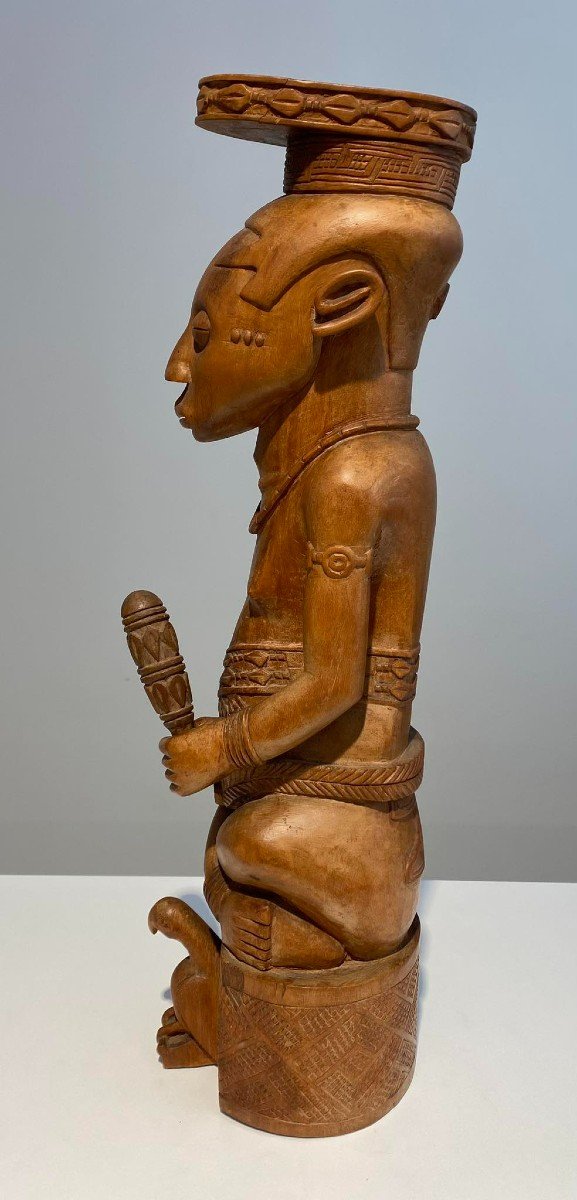 Proantic: Exceptionelle Statue Ndop Kuba De La Tribu Kuba Ndengese Sho