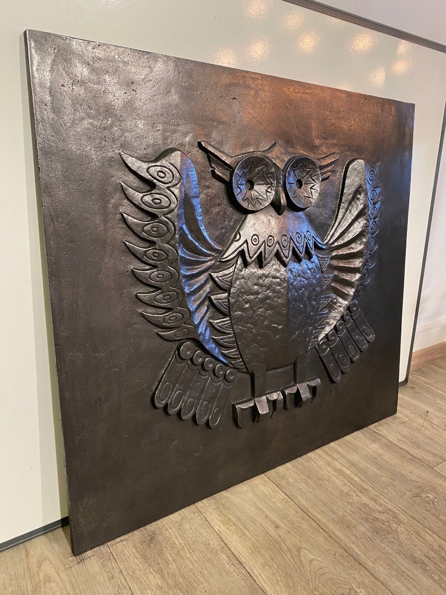 Proantic: Lucas Full Size Pre Series Very Large Modernist Owl Fireplac