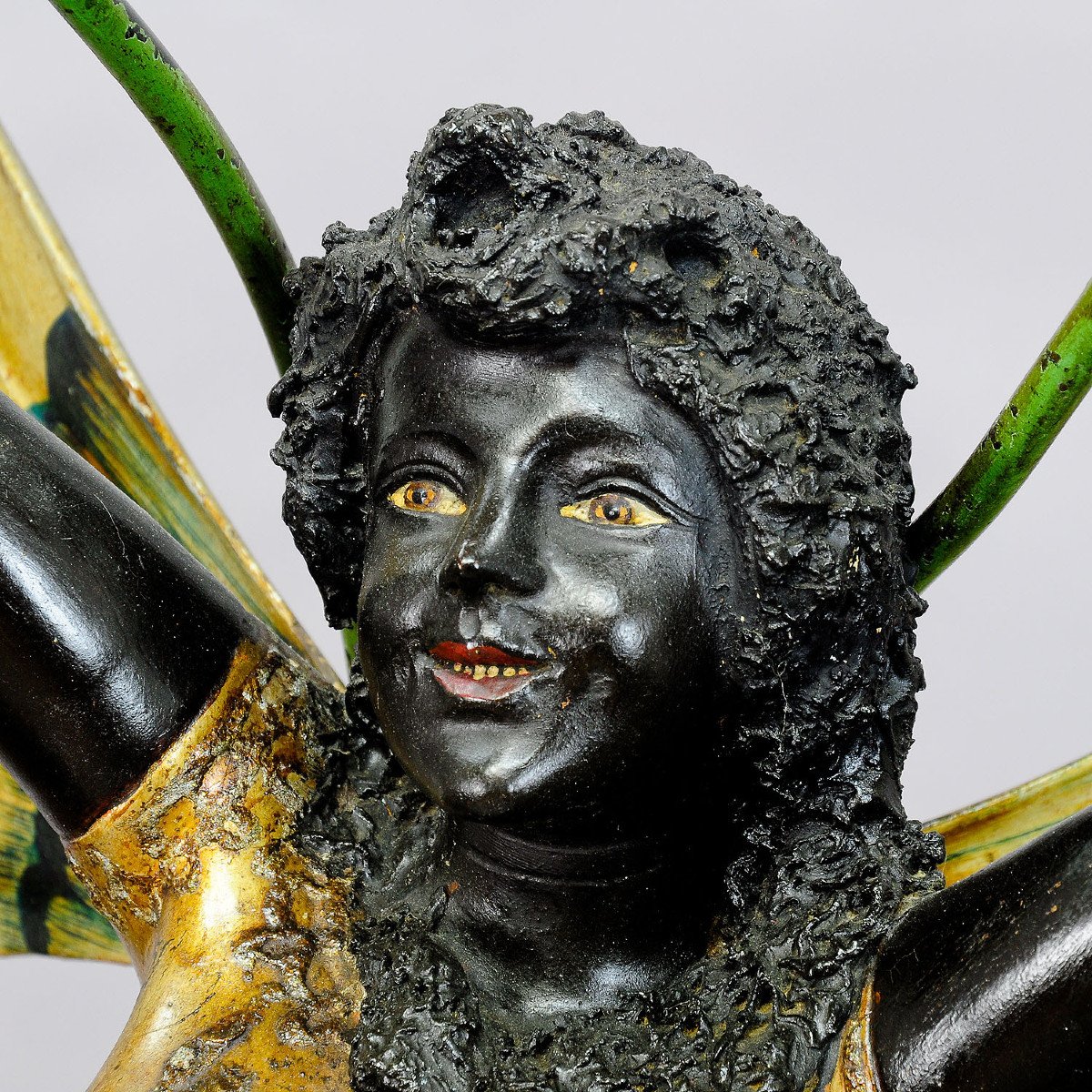 Proantic: 19th Century Venetian Fantasy Side Table With Fairy Tale Elf